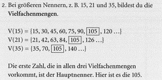 5. und 6. Klasse Addition und Subtraktion ungleichnamiger Brüche mit ...